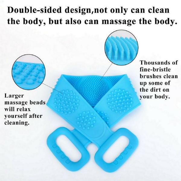 HM EVOTEK Silicon Bath Body Massager Scrubber Douuble Side Belt ...