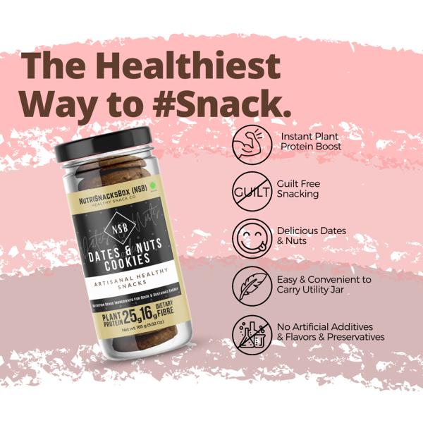 NutriSnacksBox Protein Cookies with Dates and Nuts, 150g - JioMart