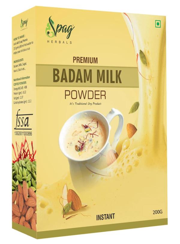 Spag Herbals Instant Saffron Badam Drink Mix with Real Bits Milk Powder ...