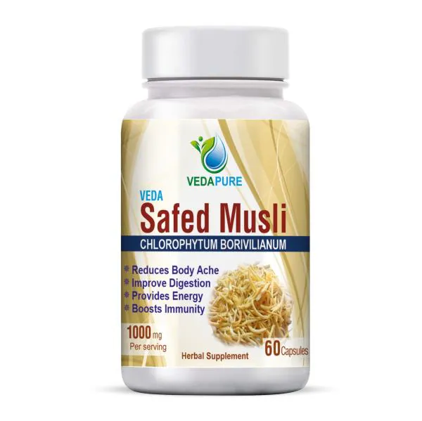VEDAPURE Safed Musli Capsule Helps in Muscle , Bones & Joints, Immunity ...