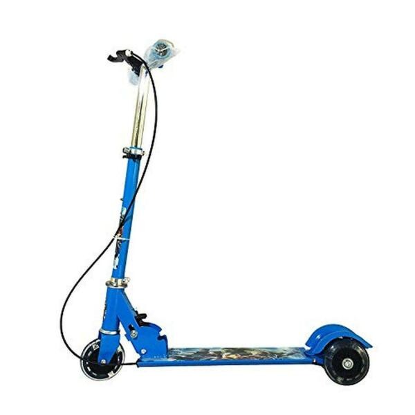 DOMENICO Adjustable Height Foldable Blue 3 Wheel Road Runner Scooter 4 ...