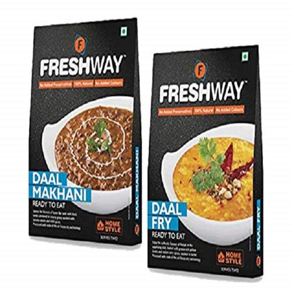 Freshway Ready To Eat Pack of 2 (Daal Makhani & Daal Fry) Ready To Eat ...