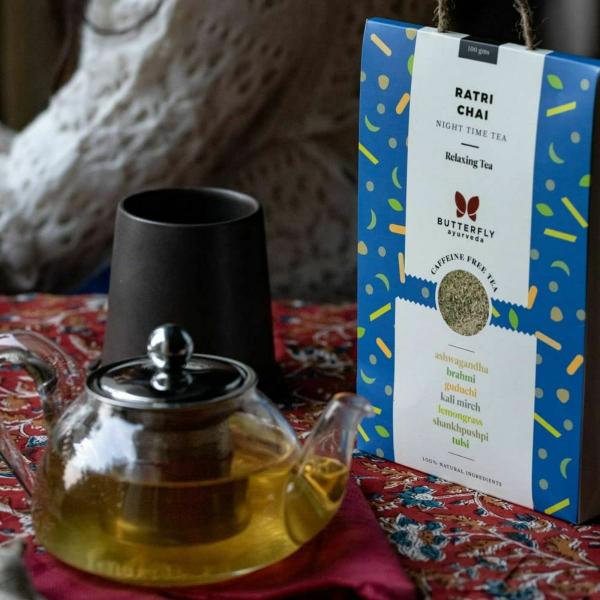 Butterfly Ayurveda Ratri Chai (Night Time Tea) Herbal Infusion for ...