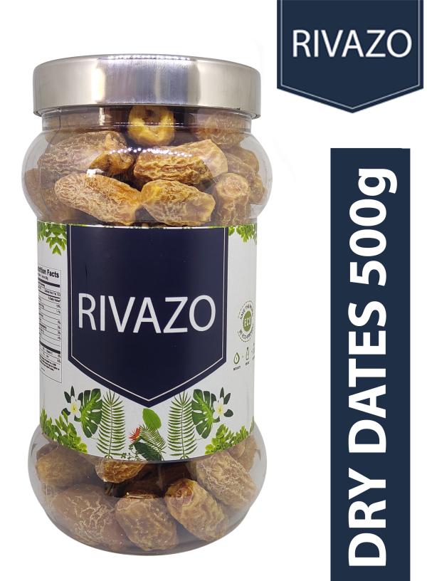 Rivazo Organic Yellow Dry Dates Sukha Khajoor Chuara in Pet Jar 500 ...