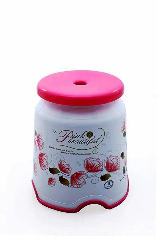 Joyo Better Home Round Printed Stool Patle Pink Big 30X30X33 Cm - JioMart