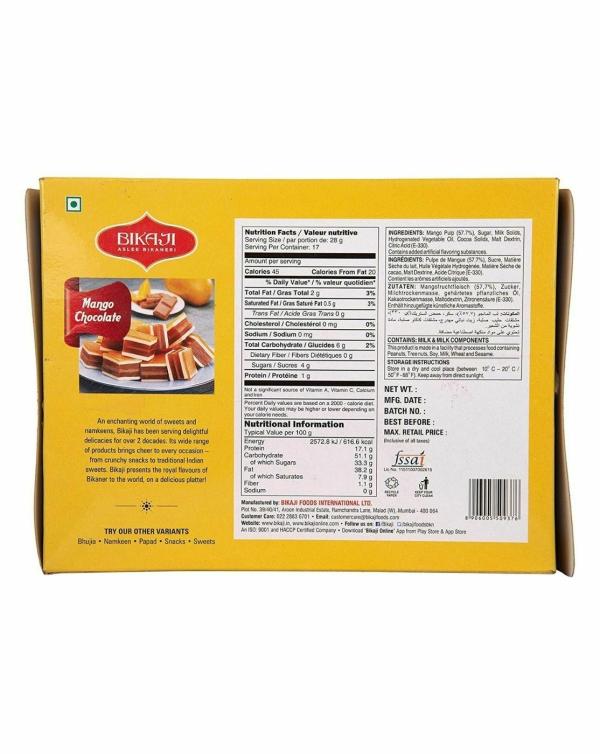 Bikaji Aslee Bikaneri Mango Chocolate Barfi - Indian Sweet - Mango ...