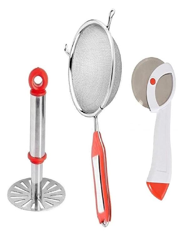 Wofier Masher With Stainless Steel Soup Strainer And Heavy Plastic ...