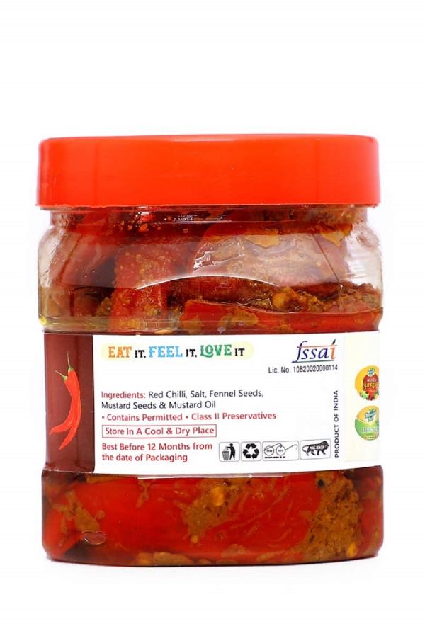 Natural Hub Stuffed Banarasi Red Chilli Pickle (Red Chilli, 500 gm ...