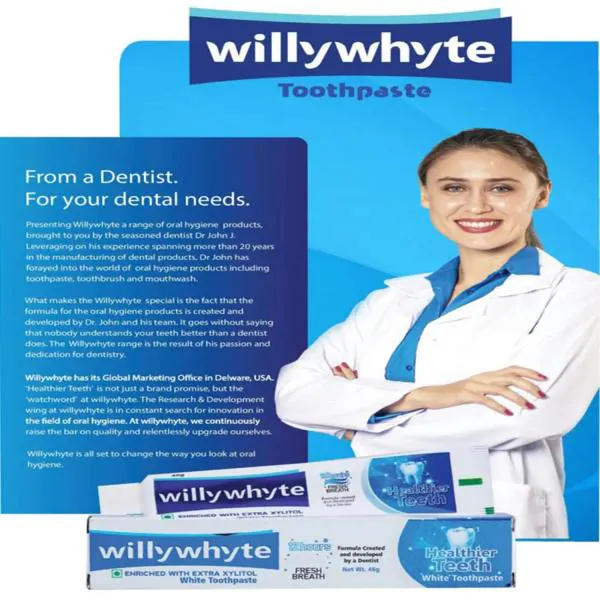 Willywhyte White Toothpaste with Extra Xylitol 1KG - JioMart