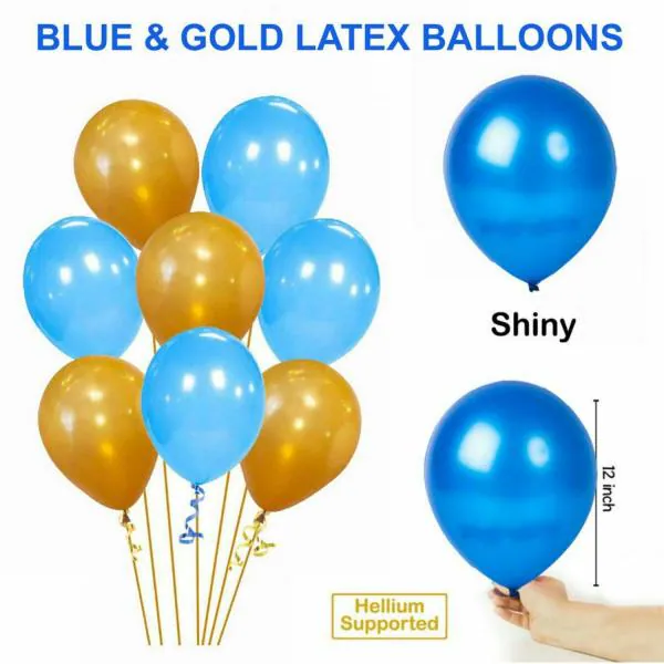 ACOME Blue, Gold Happy Birthday Banner, Number Foil And Metallic ...