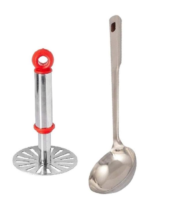 Stainless Steel Potato Potato Masher With Stainless Steel Chamcha ...
