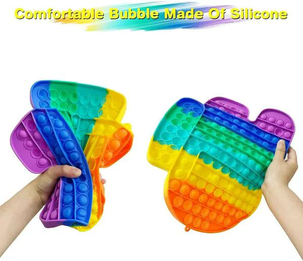 BHARJA Multicolor Silicone, Rubber Big Size Push Pop Fidget Rainbow ...