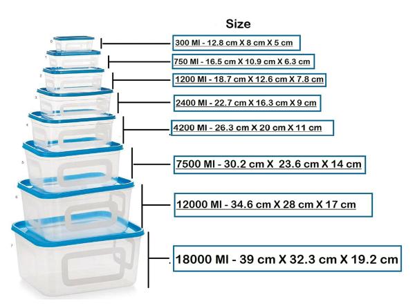 Nabhya Transparent Plastic Airtight Large Size To Small Size Complete Kitchen Containers Set Of ...