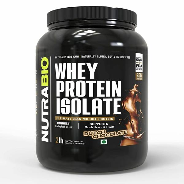 NUTRABIO Complete Whey Protien Isolate 2 lb Dutch Chocolate l Personal ...