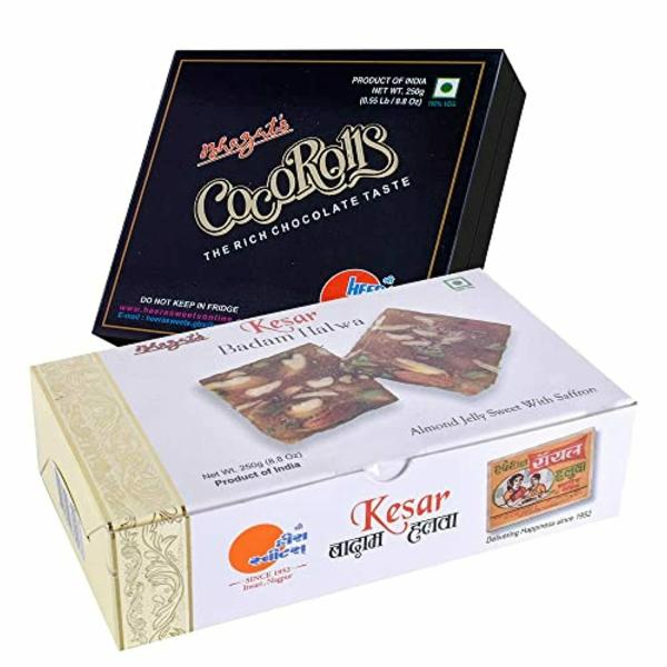 Bhagats Heera Sweets Kesar Badam Halwa and Son Roll with Almonds and ...