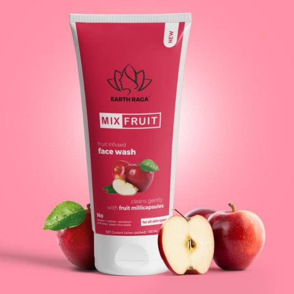 EARTHRAGA Mix Fruit Face Wash All Skin Type Gel Apple Extract,Citric ...