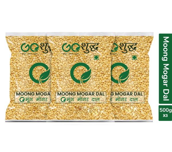 Goshudh Best Quality Moong Mogar Dal -500gm Each (Pack Of 3) (1500 g ...