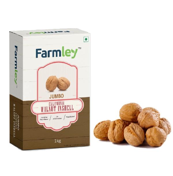 Farmley Jumbo California Walnut Inshell, 100% Natural, 1kg - JioMart
