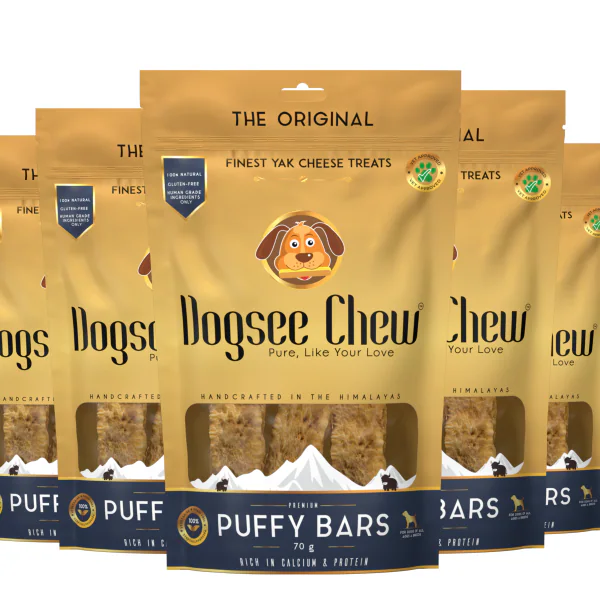 Dogsee Chew Puffy Bars|100% Natural|Vegetarian Puffs|Dog Treat-350gm(70 ...