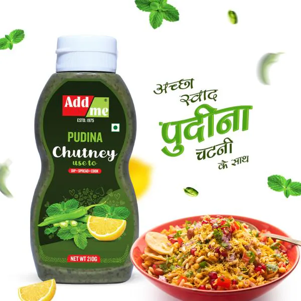Add me pudina Chutney 210gm Pack of 2 Classic Indian Mint Sauce pani ...
