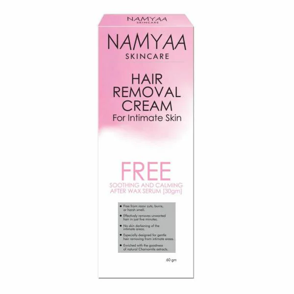 Namyaa Hair Removing Cream for Intimate Skin with After Wax Soothing ...