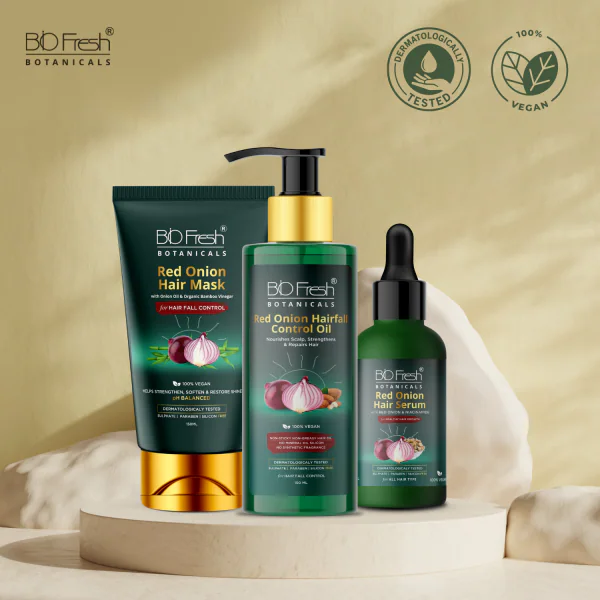 BioFresh Botanicals Red Onion Oil 150ml,Hair serum 30ml & Hair Mask ...