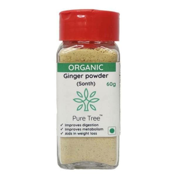 Pure Tree Organic Dry Ginger Powder 60 gm | Adrak Powder | Certified ...