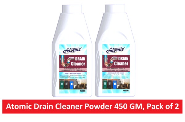 Atomic Drain Cleaner Powder 450 GM, Pack of 2 for Pipes, Kitchen Sink ...