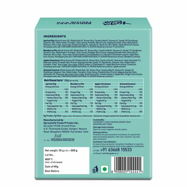 Yogabar Breakfast Bars Variety Pack of 2 | Daily Protein Snack | High ...