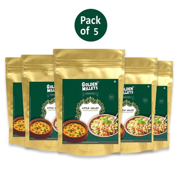 GOLDEN MILLETS Little Millet 500g Unpolished Rice |100% Gluten Free ...