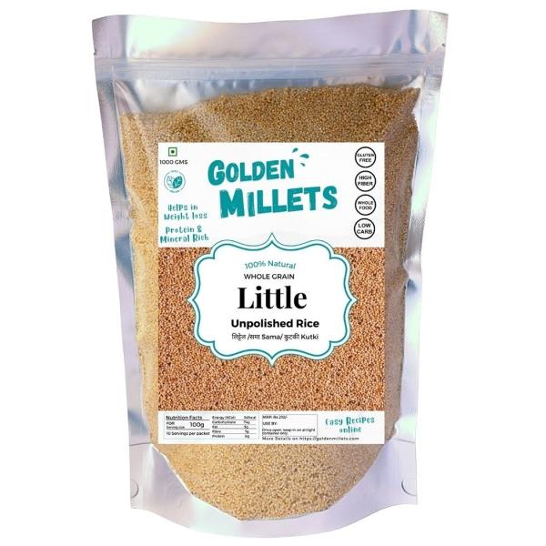 GOLDEN MILLETS Little Millet 500g Unpolished Rice |100% Gluten Free ...