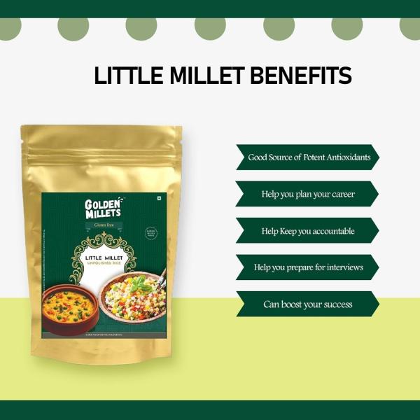 GOLDEN MILLETS Little Millet 500g Unpolished Rice |100% Gluten Free ...