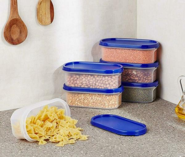 Console Oval Type Modular Plastic Storage Containers 500ml ( Set of 6 ...