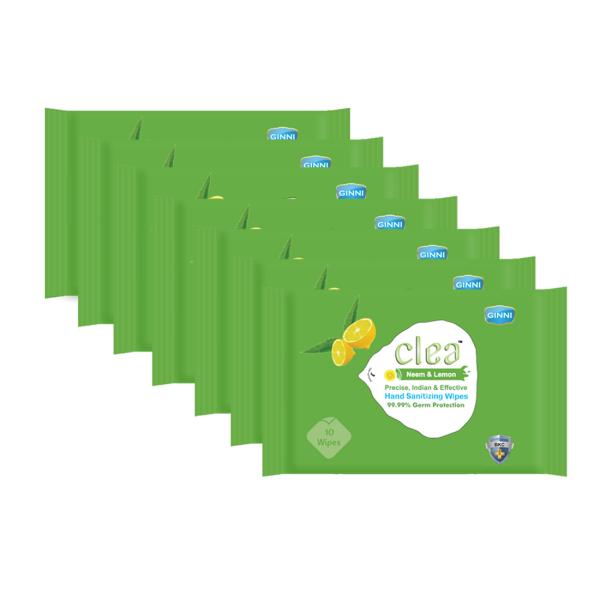 Clea Hand Sanitizing Wipes With 99.99% Germ Kill Formula (10 Wipes Per ...