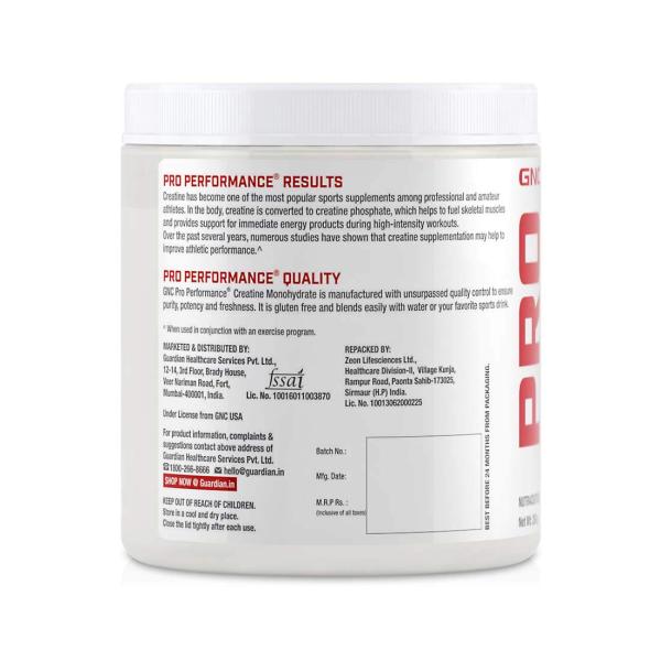 GNC Pro Performance Creatine Monohydrate 3000 mg - 250gm (Unflavored ...