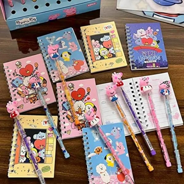 LE DELITE school stationery for kids-BTS CARTOON NOTEPAD SPIRAL DIARY ...
