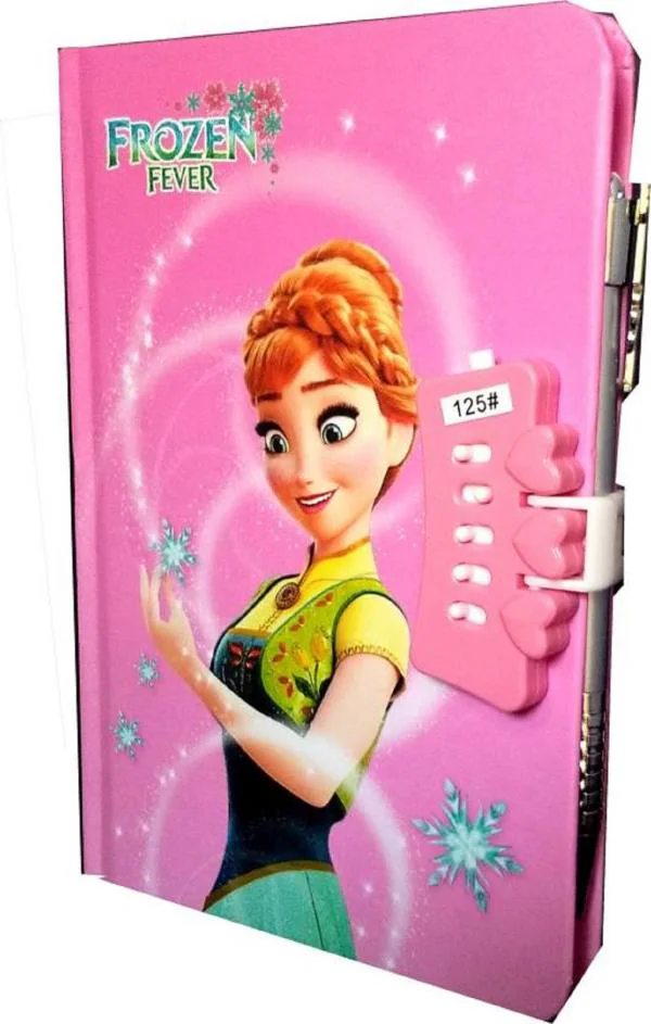 Technochitra Multicolor Amazing Frozen Printed Diary With Number Lock ...