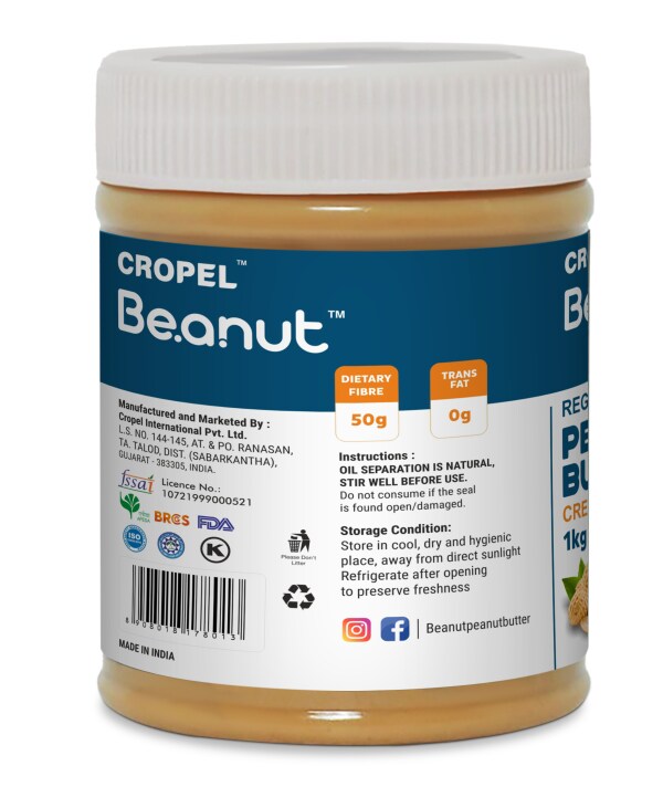 Beanut Regular Peanut Butter Creamy 1kg - JioMart