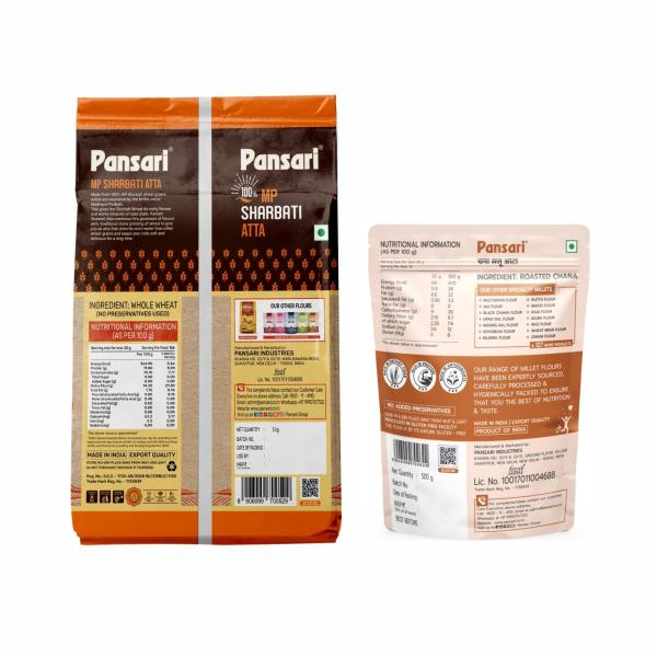 Pansari Atta combo MP Sharbati atta 5Kg and Channa atta (500gx2)- 7 Kg - JioMart