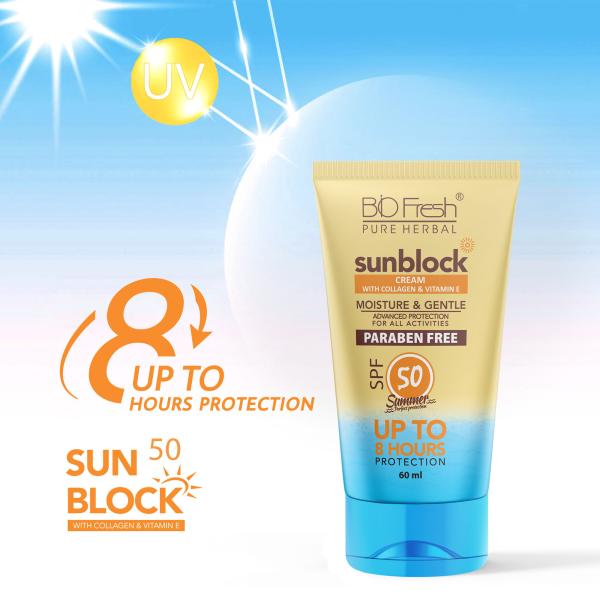 BioFresh SunBlock Cream SPF-50 for Men & Women Water Resistant ...