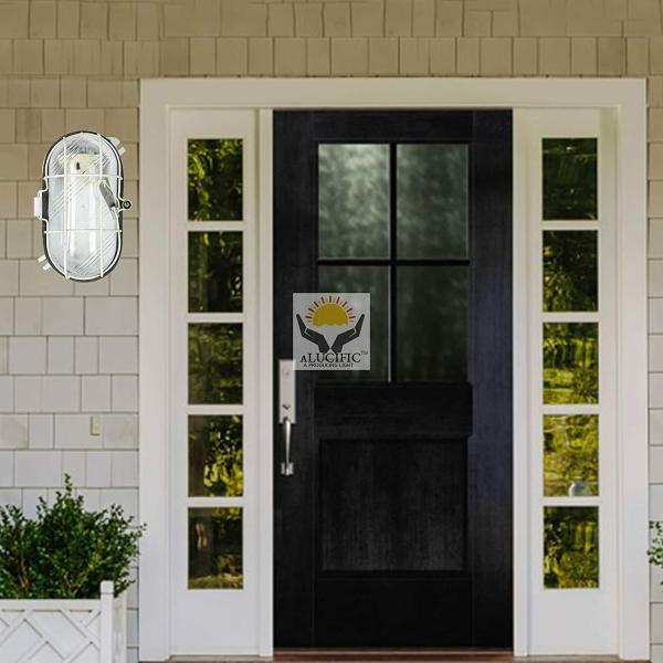 ALUCIFIC 20W Lock Bulkhead Casting White Base B22 Holder for Terrace ...