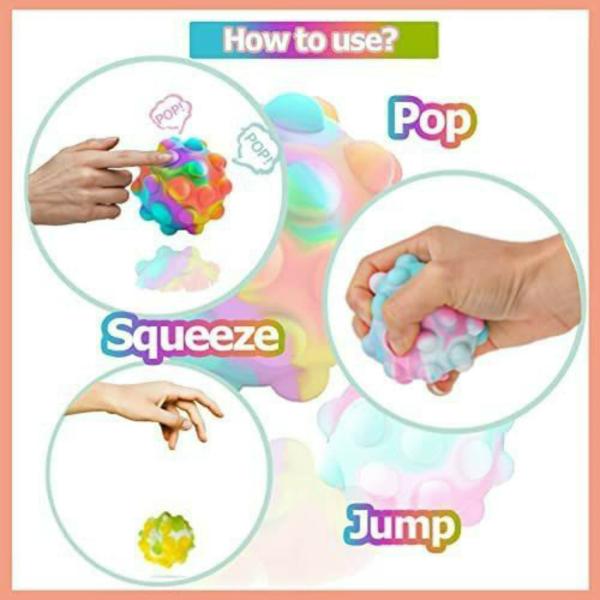 DALANI Multicolor Silicone, Rubber Pop It Fidget Push Bubble Rainbow ...