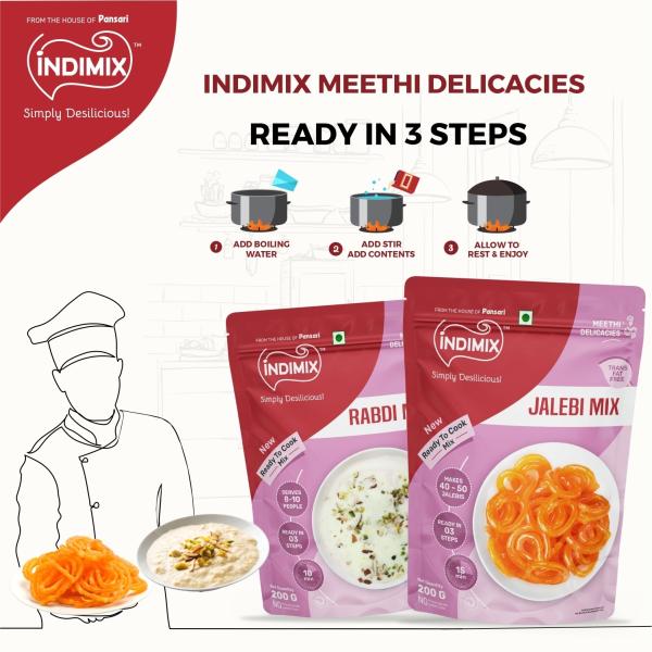 INDIMIX Instant Jalebi & Rabdi Mix Pure Veg - 1.2 Kg - JioMart