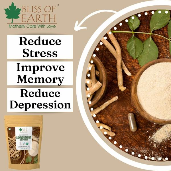 Bliss of Earth 453gm Organic Ashwagandha Root Powder For Height Growth ...