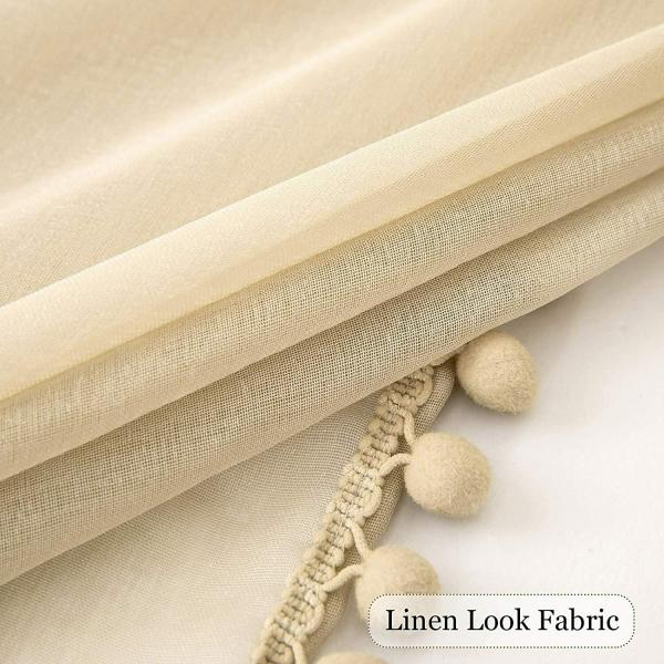 Urban Space Linen Textured Sheer Curtain for Windows Living Room ...