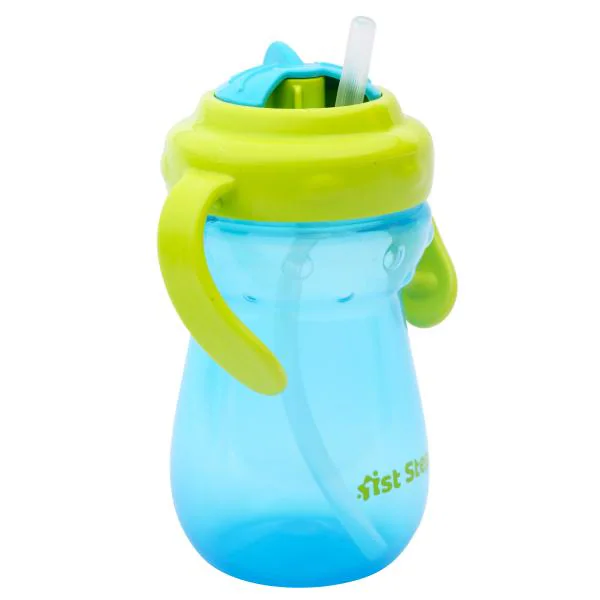 1st Step Twin Handle Sipper Cup With Straw Blue - 250 ml - JioMart