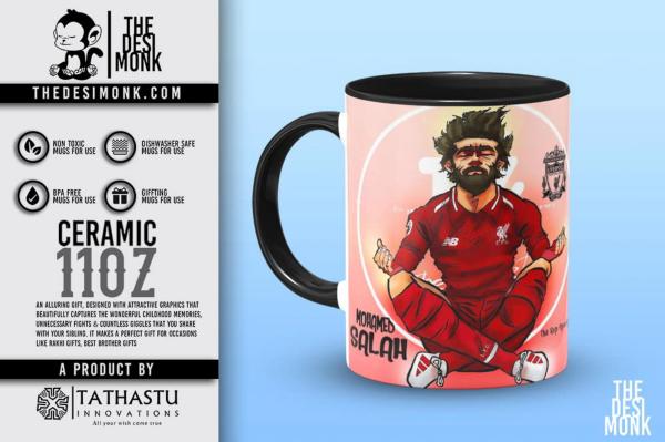 The Desi Monk Pink Ceramic Mohamed Salah Mug With Print - 325 Ml - JioMart