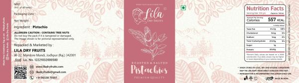 LILA DRY FRUITS Premium Roasted & Salted Pistachios 100gms JAR PACK| Namkeen Pista Dry Fruit ...
