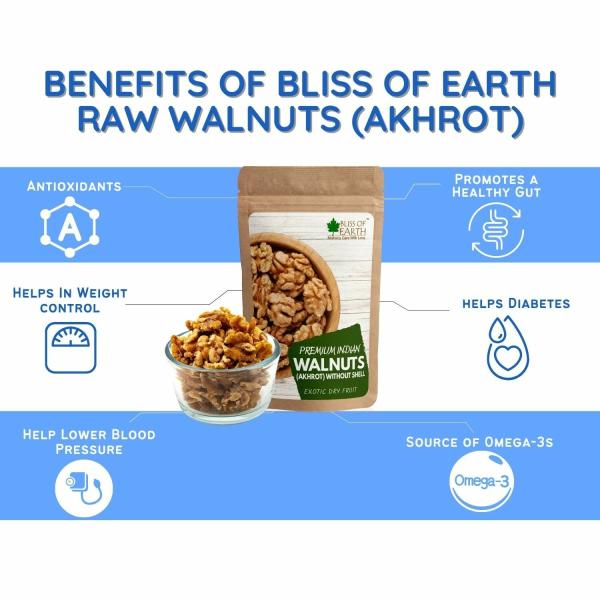 Bliss of Earth Premium Califorina Almonds (Badam) + Inidan Walnuts ...