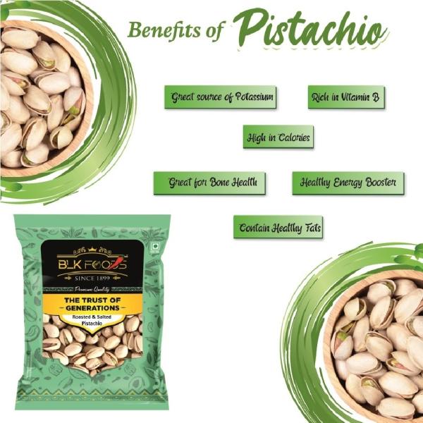BLK Foods Tasty Crunchy 400g Jumbo Pistachio Roasted & Salted (Inshell) 400g (200g X 2) - JioMart